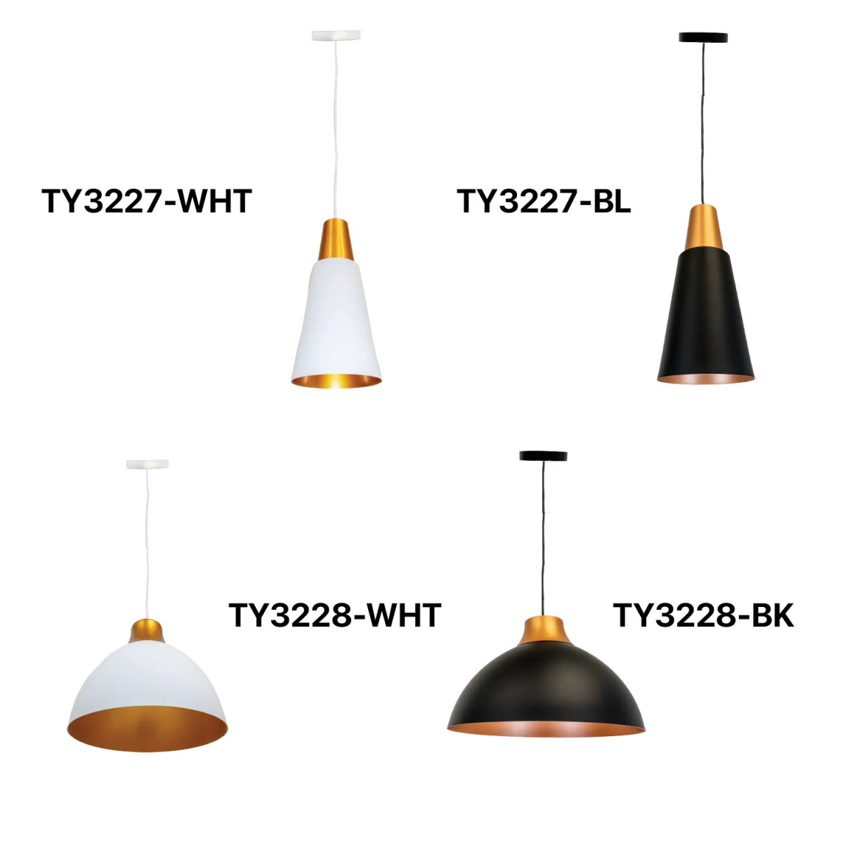 Ultralight Indoor Cone Pendant Light (TY322) with E27 Base