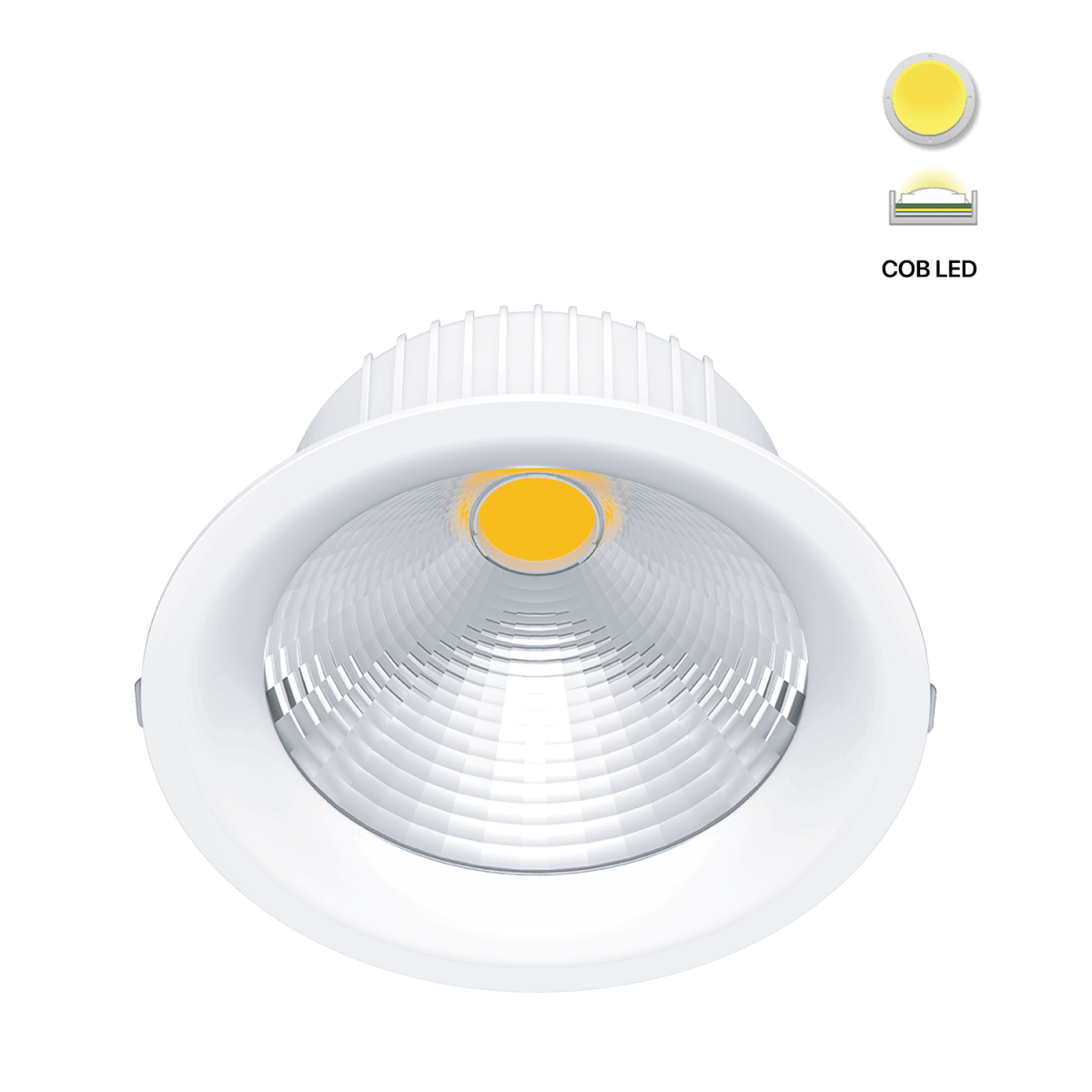 Ultralight LED Downlight - High Wattage 80W - Anti Glare & COB Chip (U